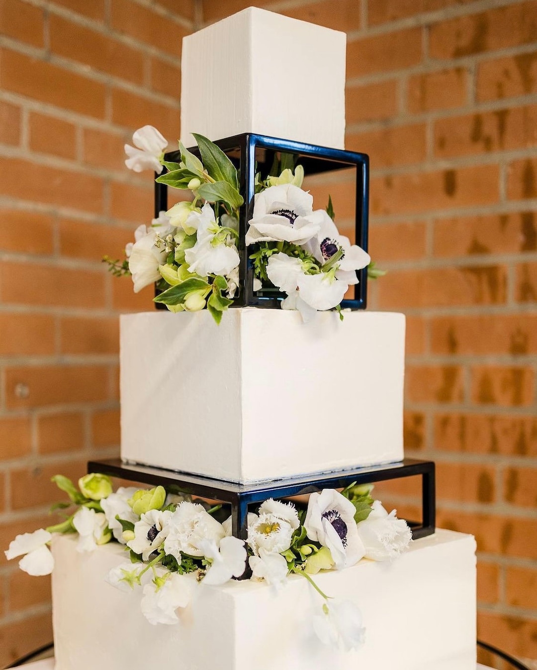 SET - Black Square and Rectangle Cake Separator - Black Cake Stand ...