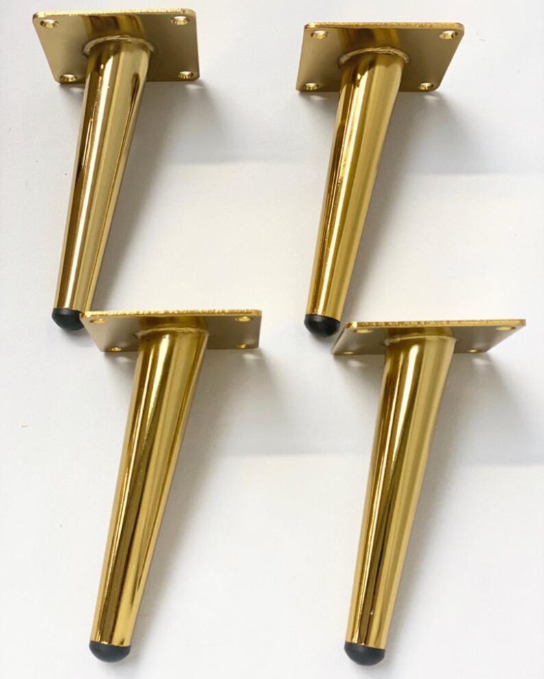 4 X Metallic Gold Tapered Furniture Legs Cabinet Legs | Etsy UK