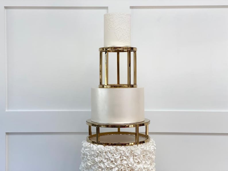 10" Round Cake Separator - Metallic Gold Cake Stand or Cake Spacer ...