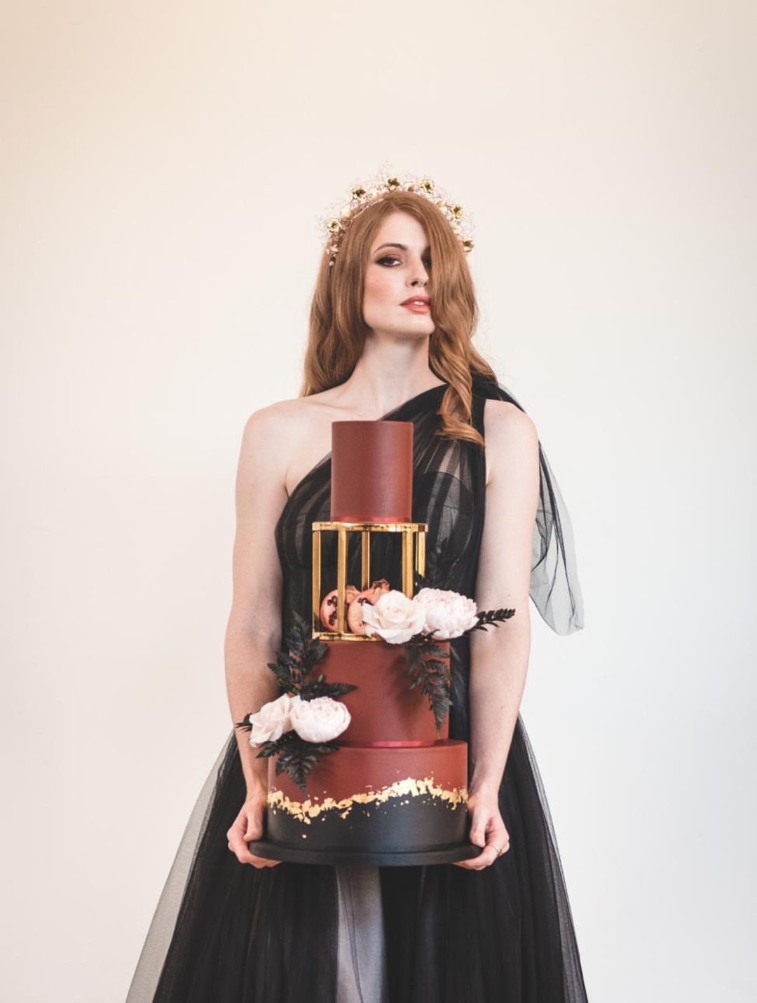 6" Round Cake Separator - Metallic Gold Cake Spacer - Round Cake Riser ...