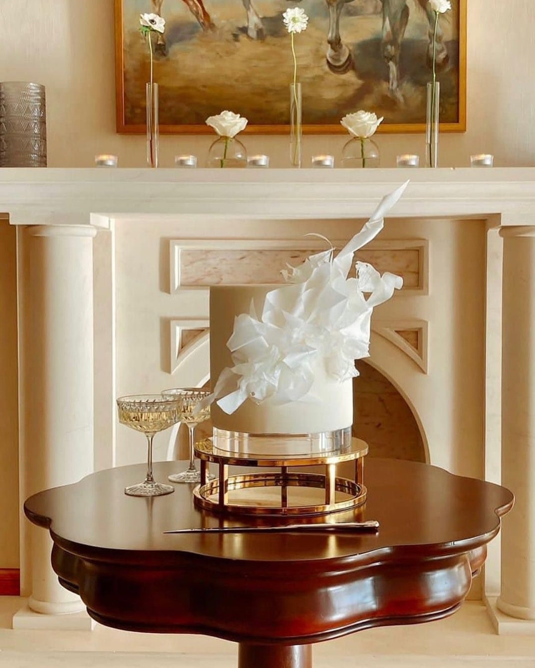 10" Round Cake Separator - Metallic Gold Cake Stand or Cake Spacer ...