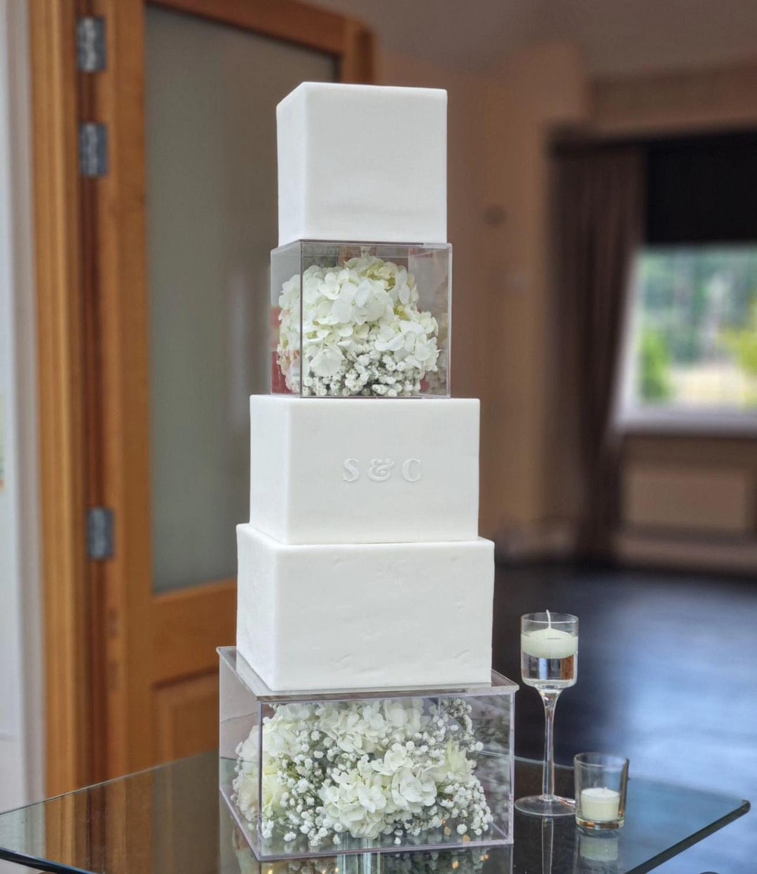 Square Fillable Clear Cake Tier - Etsy