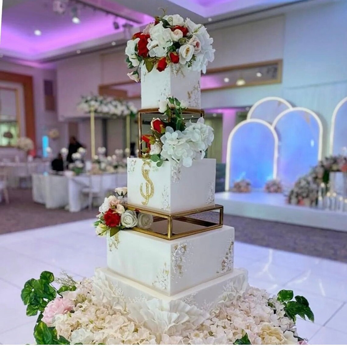 SET - Metallic Square and Rectangle Cake Separator - Metallic Cake ...