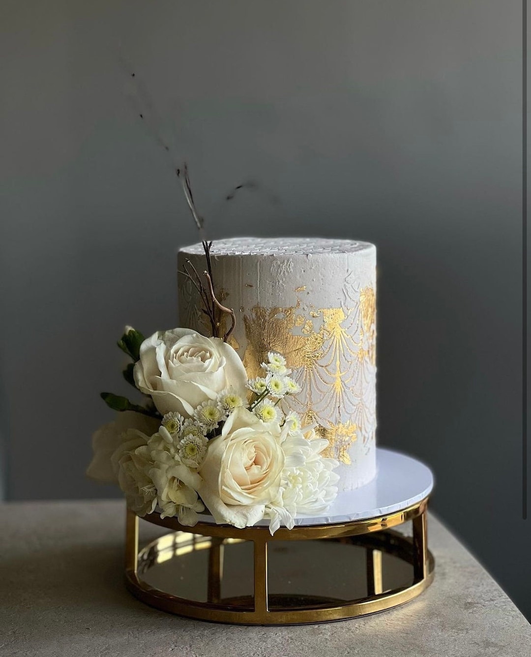 10" Round Cake Separator - Metallic Gold Cake Stand or Cake Spacer ...