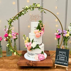 The Floral Hoop Stand - Floral Cake Stand - Flower Cake Hoop - Cake ...