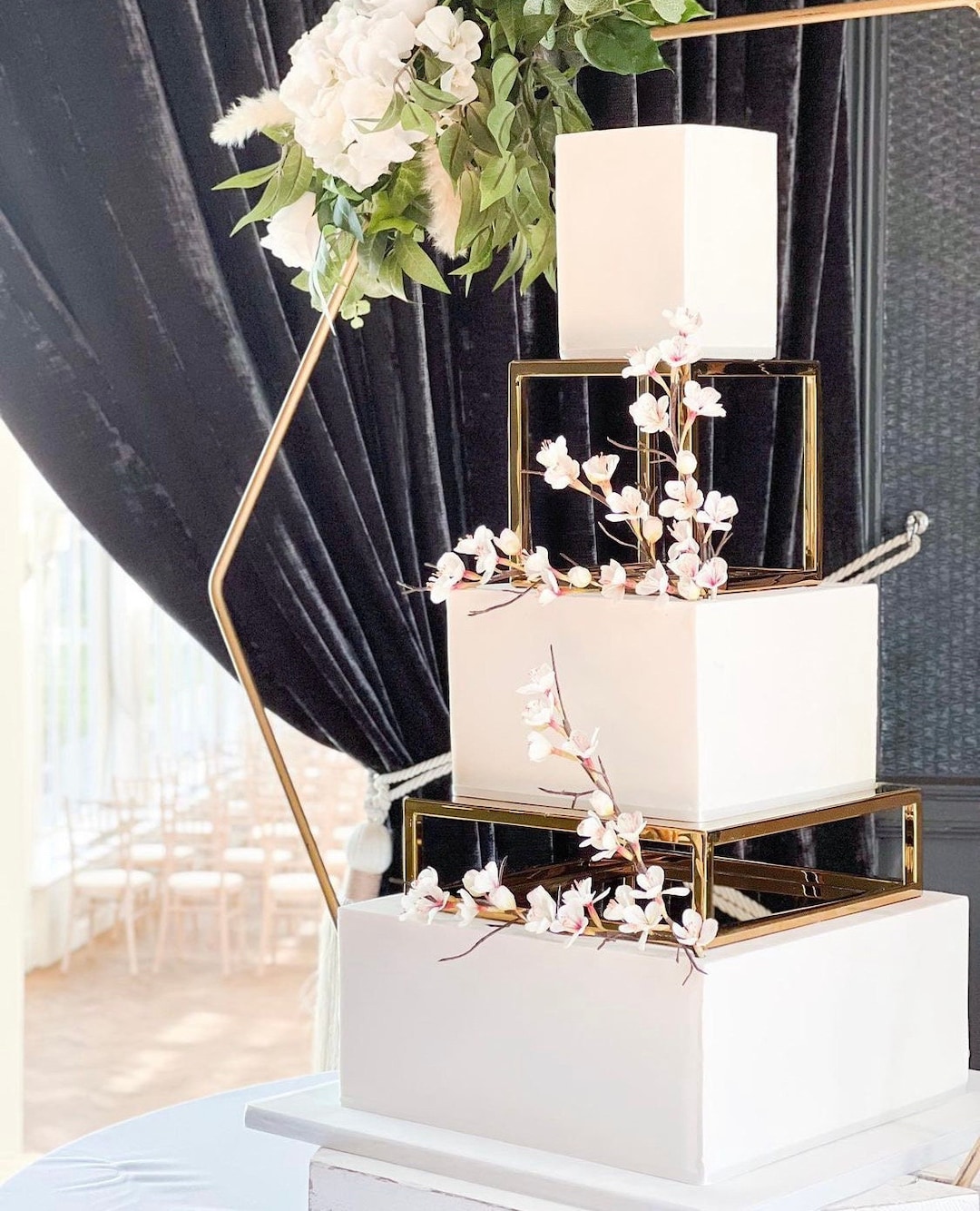 SET - Metallic Square and Rectangle Cake Separator - Metallic Cake ...