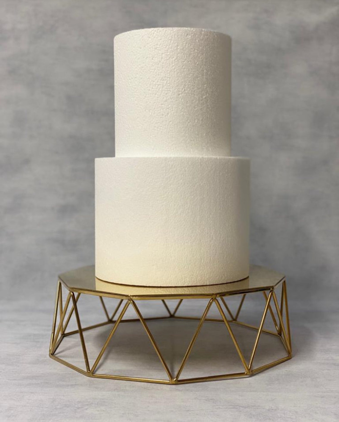 Metallic Gold Geometric Cake Stand - Gold Cake Platform - Display ...