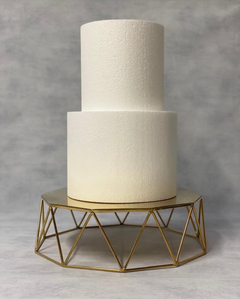 Metallic Gold Geometric Cake Stand Gold Cake Platform - Etsy UK