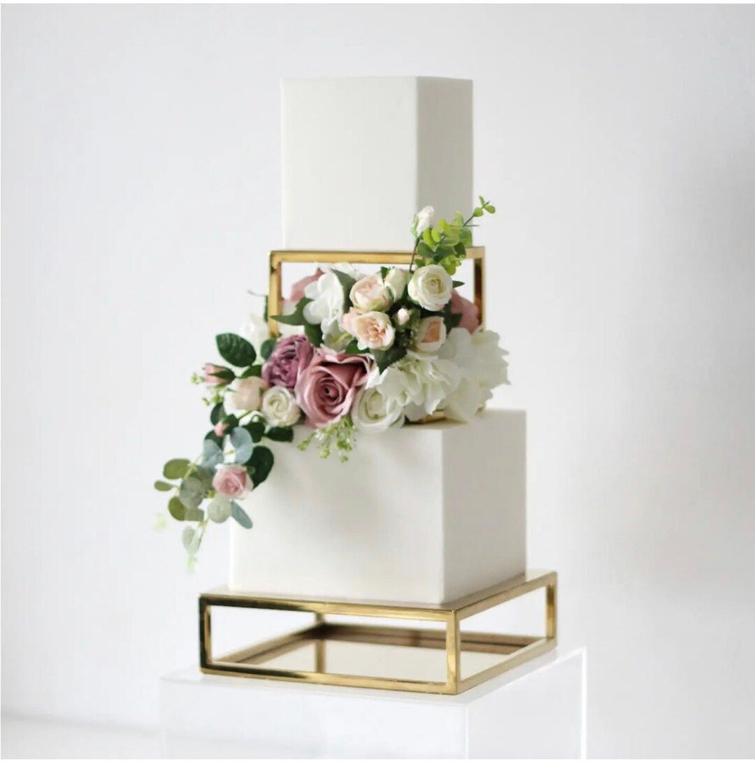 SET - Metallic Square and Rectangle Cake Separator - Metallic Cake ...