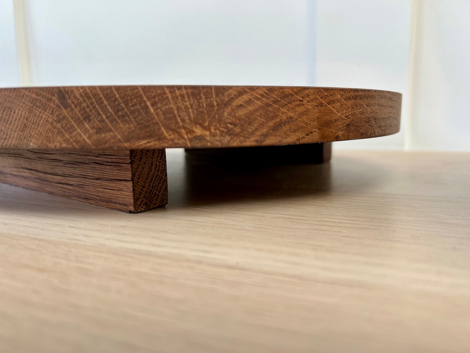 ROUND Wooden Cake Stand - Rustic Cake Stand - Oak Platform - Cheese ...