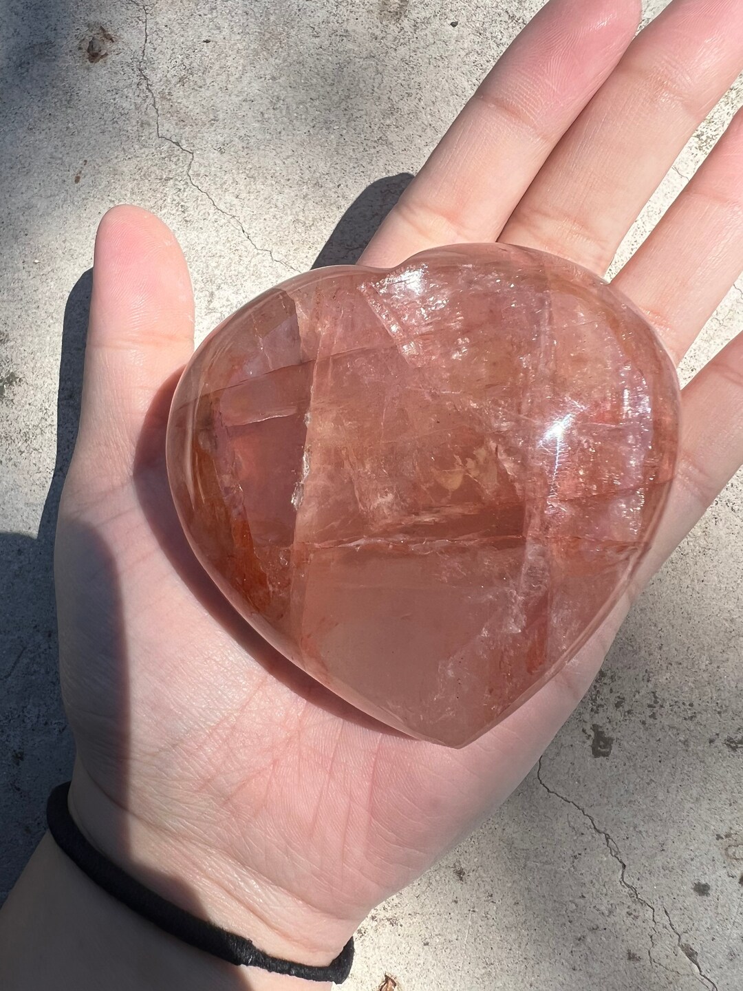 Large Fire Quartz Crystal Heart hematoid Quartz - Etsy
