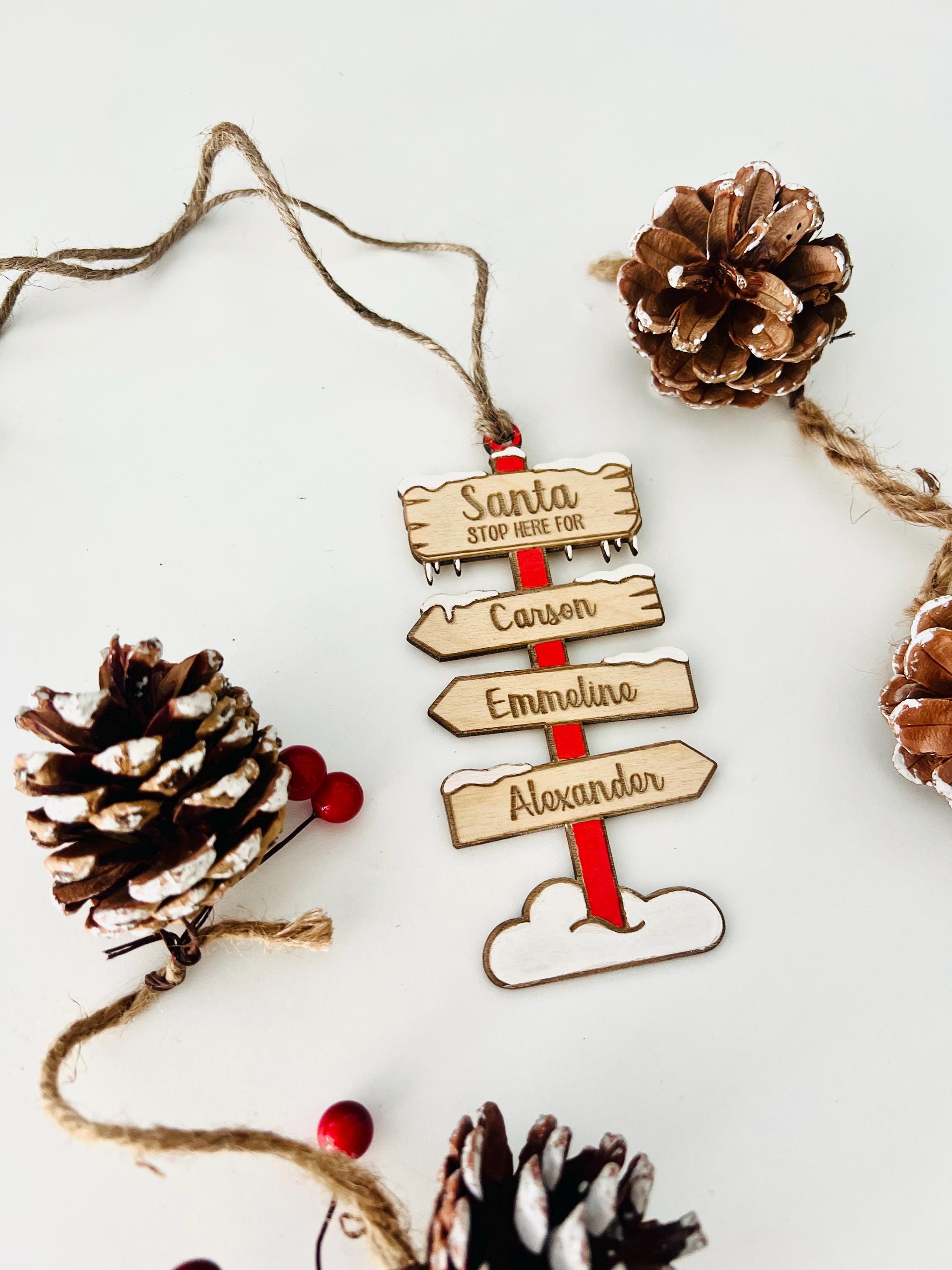 Christmas North Pole Family Ornament SVG Laser Cutting File, Santa ...