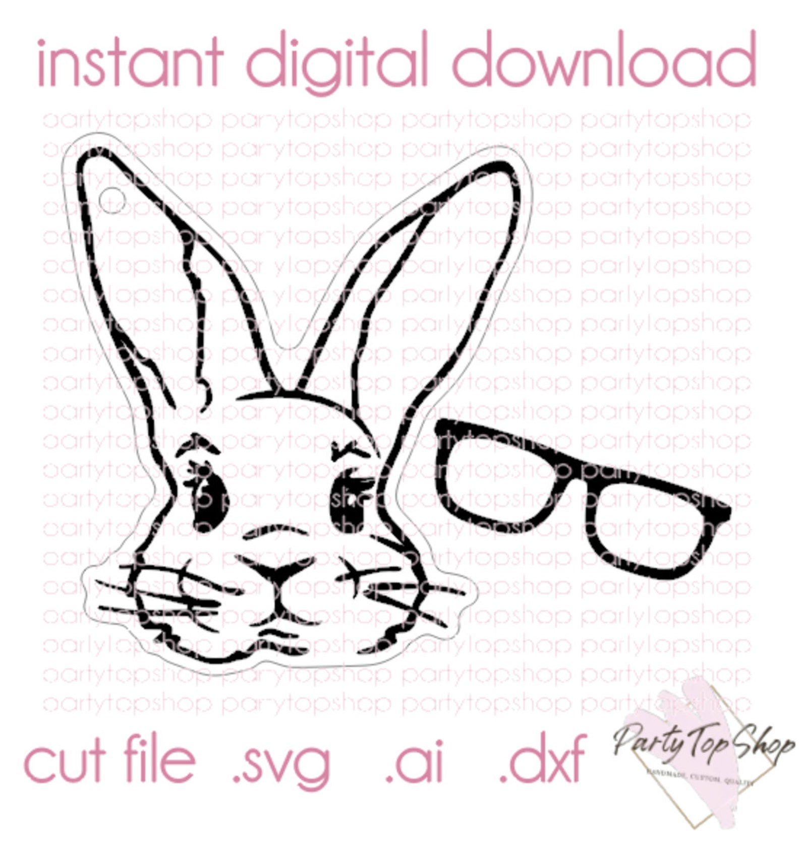Easter Bunny Tag Laser File, Kid's Easter Basket Tag SVG DXF AI File ...