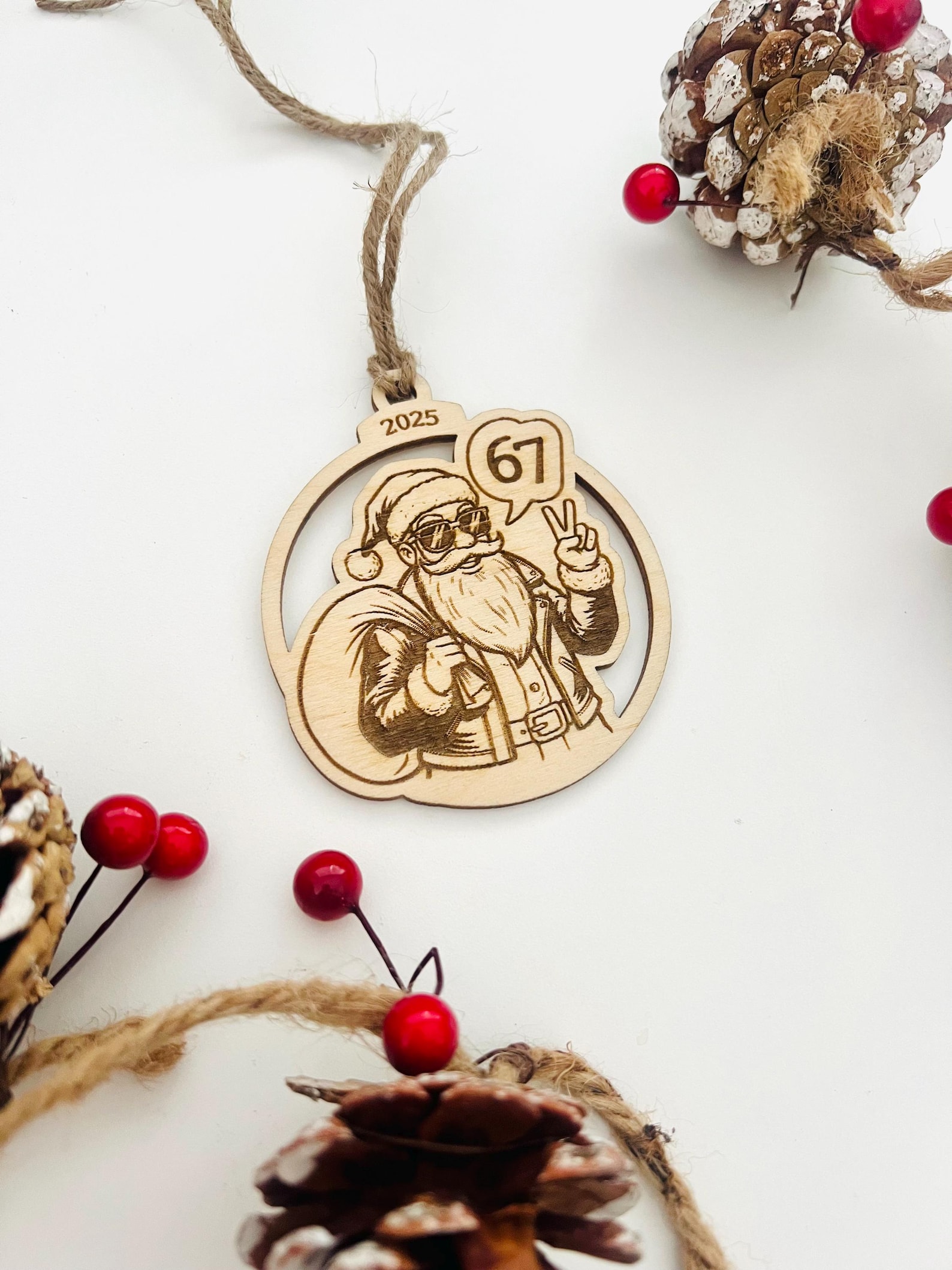 67 Santa Viral Funny Ornament SVG Laser Cutting File, Download Engraving File, DXF & Lightburn ...