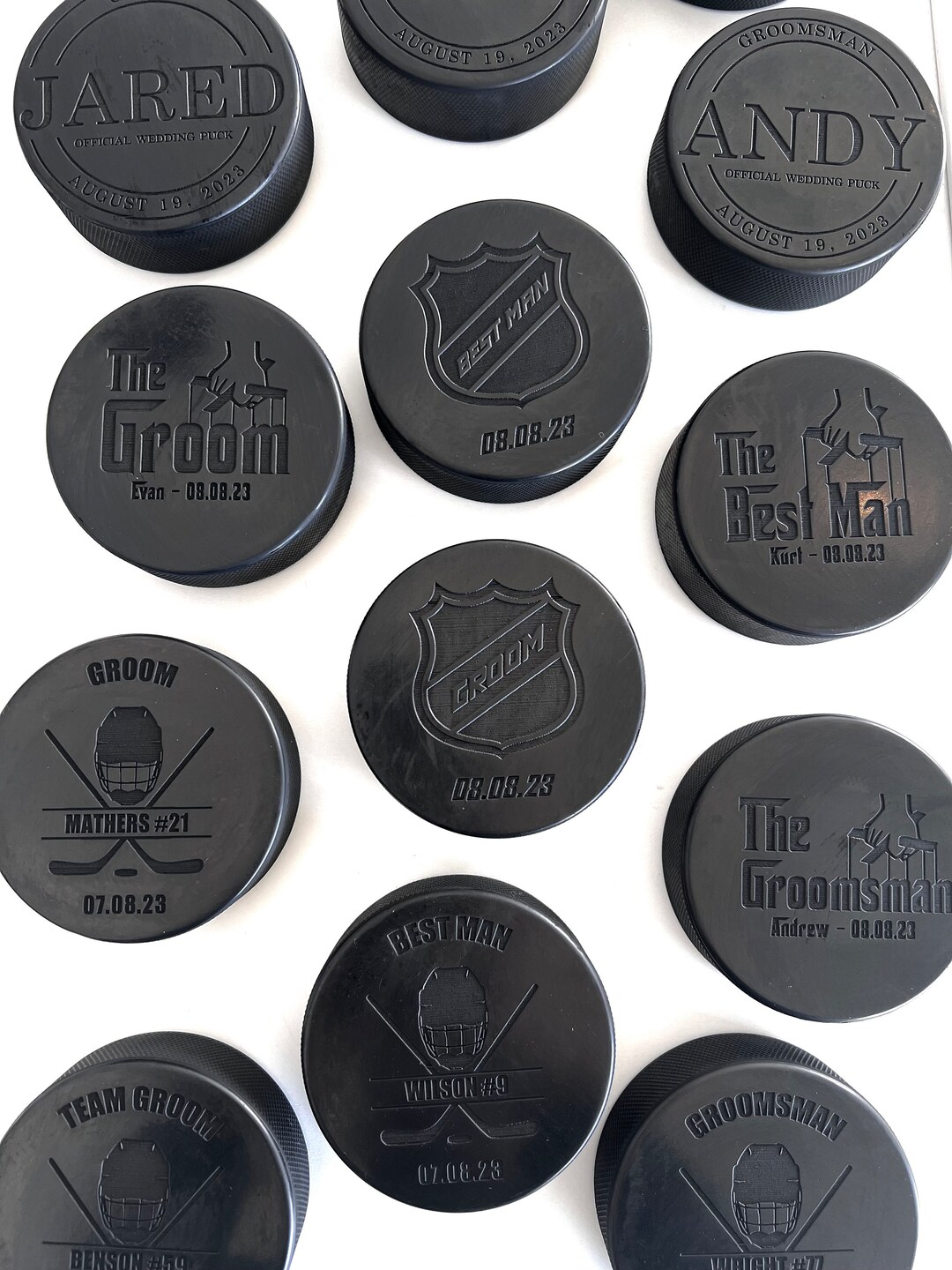 Wedding Party Engraved Wedding Hockey Puck, Groomsman Favor Gift ...