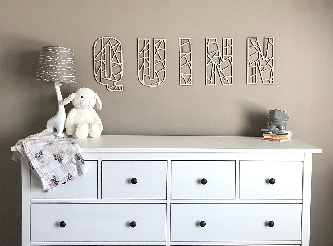 Nursery Wall Decor, Geometric Bedroom Letters, Custom Name Sign, Baby ...