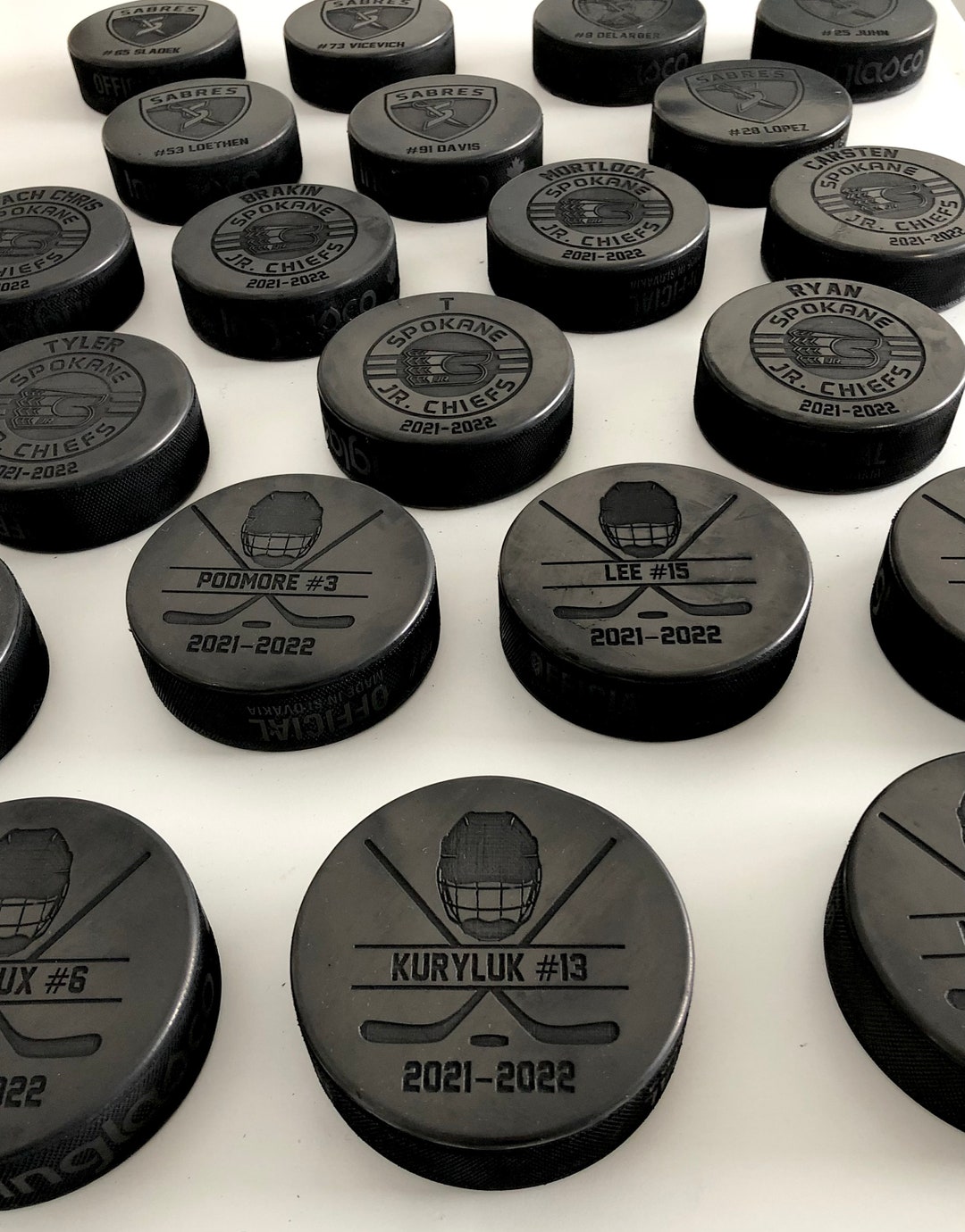 Custom Engraved Hockey Puck, Year End Player Coach Gift, Team Logo ...