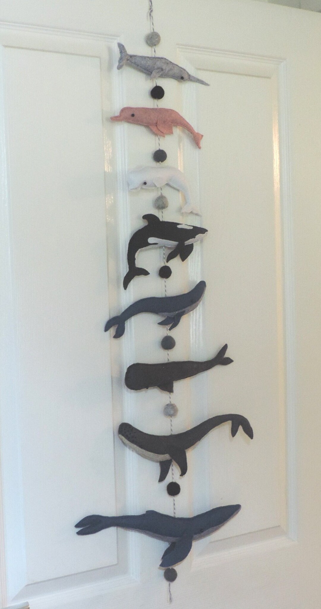Felt Hanging Various Whales and Dolphins, Handmade Wall Hanging Felt ...