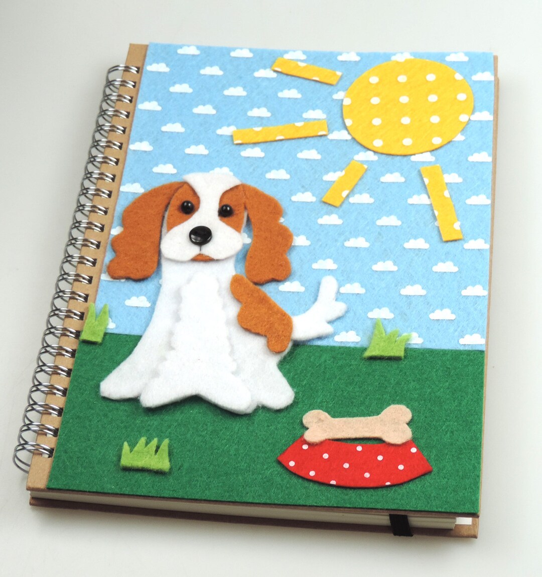 Blenheim Spaniel, Felt Covered A5 Notebook, Ring Bound With Lined Pages ...
