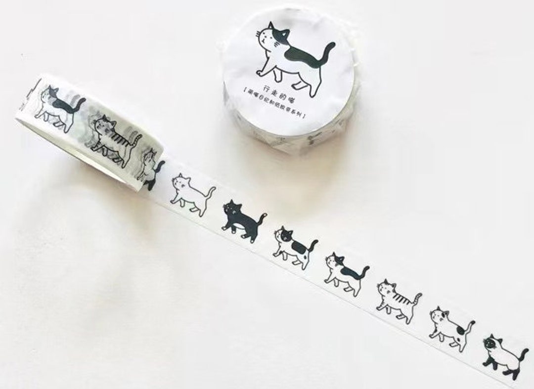 Kitty Cat Pattern Cute Kawaii Cat Print Washi Tape - Etsy