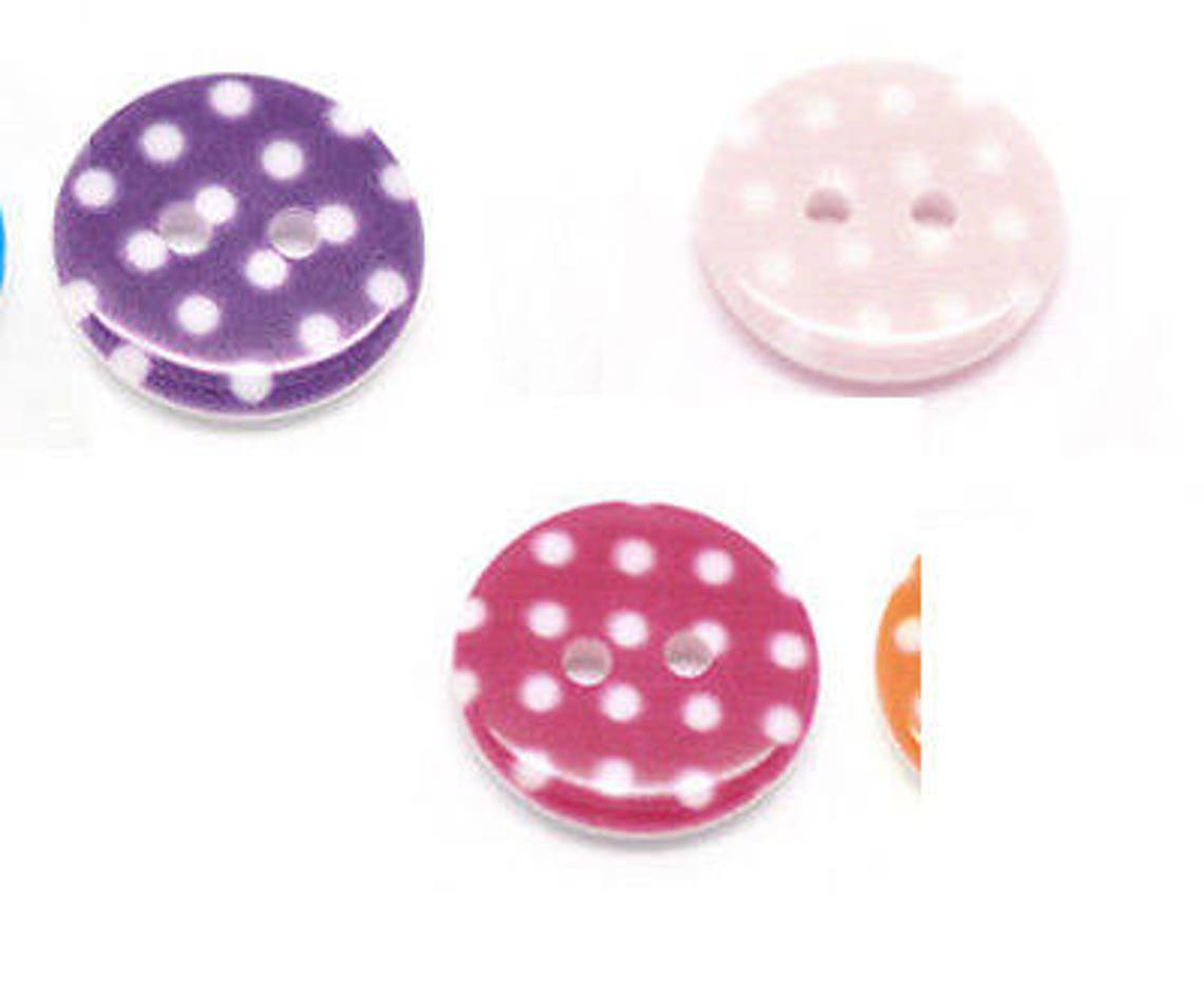 18mm Spot Acrylic Buttons Set of 5 Various Colours Sewing | Etsy