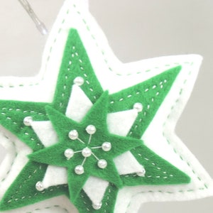 Large Felt Stars With Hand Stitched and Simulated Pearl Details ...