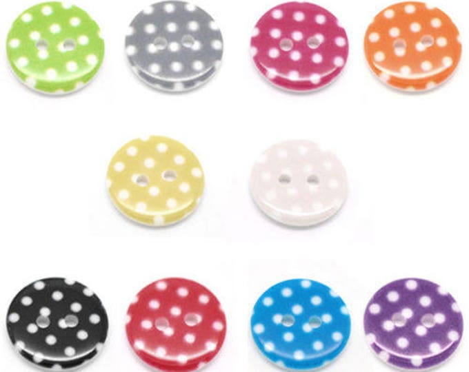 18mm Spot Acrylic Buttons, Set of 5, Various Colours, Sewing, Crafts ...