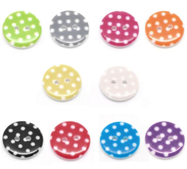 18mm Spot Acrylic Buttons Set of 5 Various Colours Sewing | Etsy