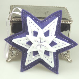 Large Felt Stars With Hand Stitched and Simulated Pearl Details ...