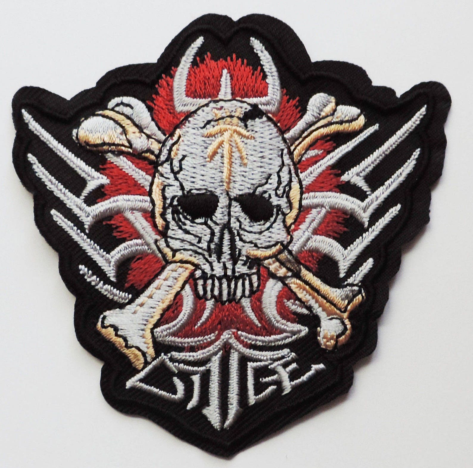 Skull and Cross Bones Sew on Patch Rock Chic Biker Metal - Etsy