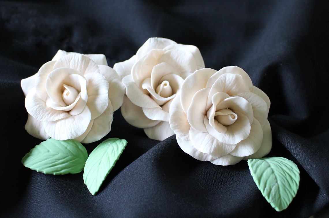 Gumpaste Sugar Roses set of 3 | Etsy