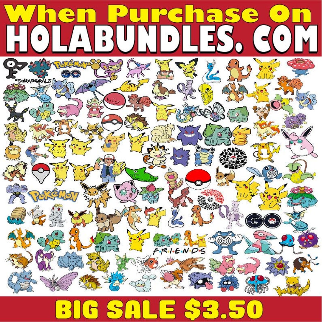 Pokemon SVG Bundle for Cricut and Sublimation, Pokemon Cut Files ...