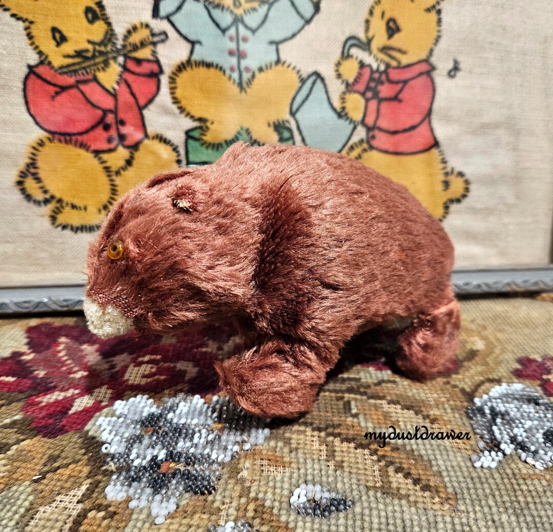 Small Vintage Mechanical Moving Brown BEAR Toy! He is Rustic and ...