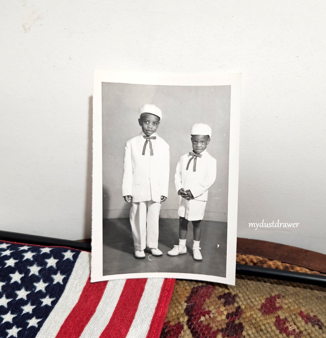 Vintage 1950s African American Brothers in White Suits Ready for Easter ...