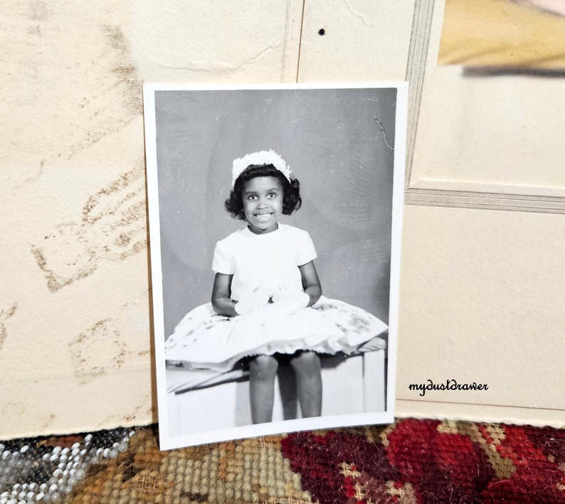Vintage African American Little Girl Portrait Color Photograph & Small ...