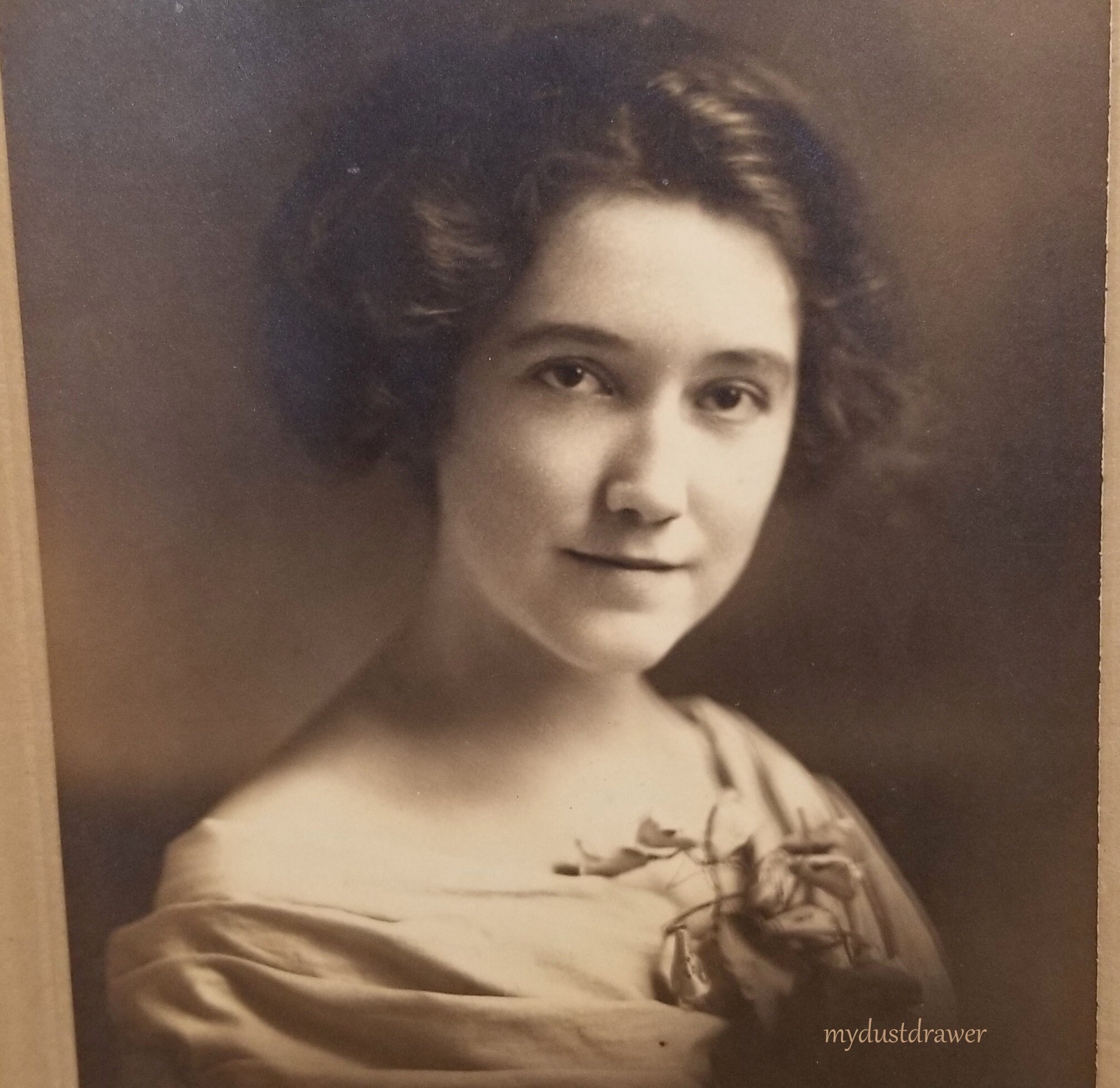 1914 Studio Photograph of Beautiful Lady, BEULAH NEWSOME Houston Texas ...