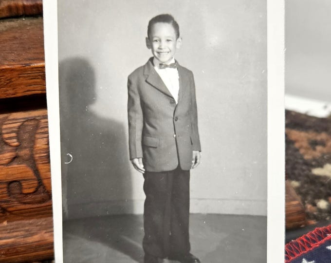 Vintage 1960s African American Little BOY in Jacket in Bowtie ...