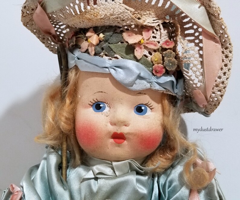 Vintage 1940s Rare Cloth Doll Mary Had a Little Lamb or Little Bo Peep ...