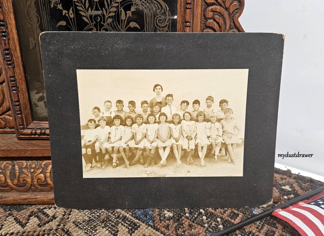 Rare Antique 1920s Children Grade School Class Photograph Cabinet Photo ...