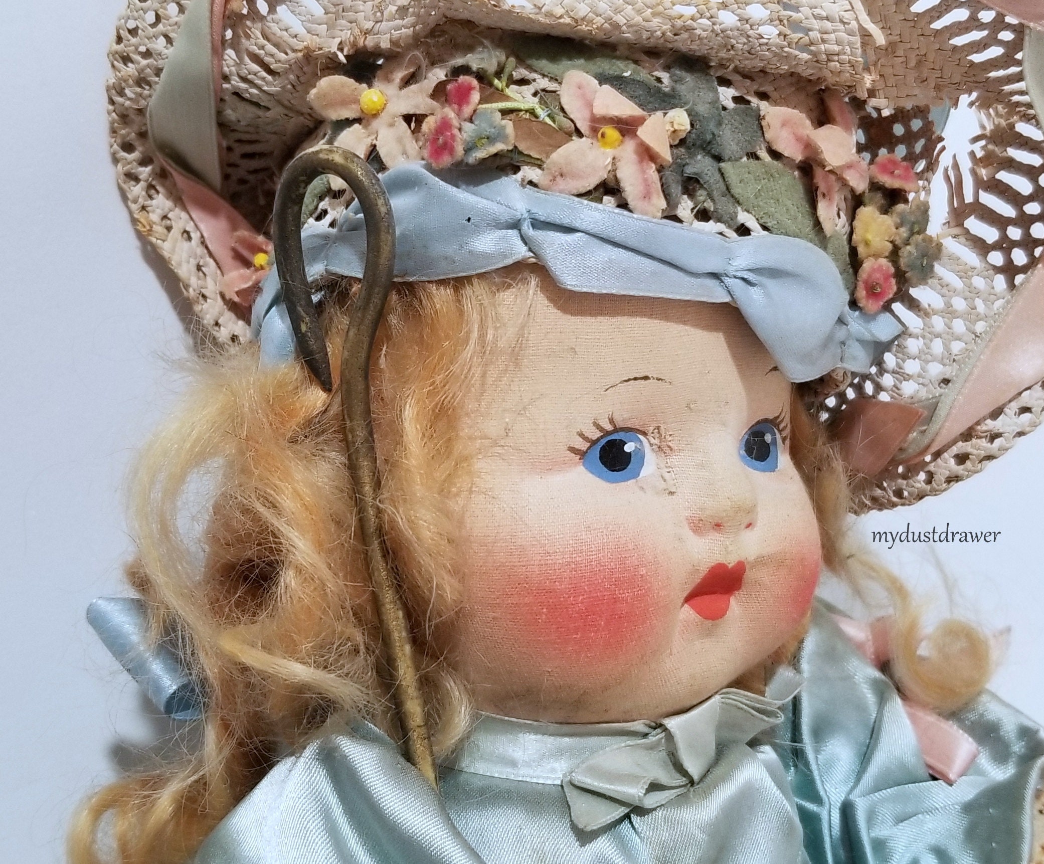 Vintage 1940s Rare Cloth Doll Mary Had a Little Lamb or Little Bo Peep ...