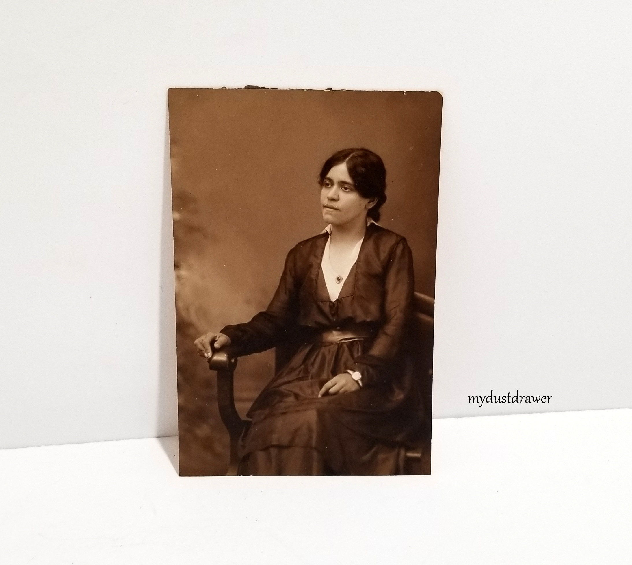 Vintage Edwardian African American LADY Seated All Dressed up - Etsy