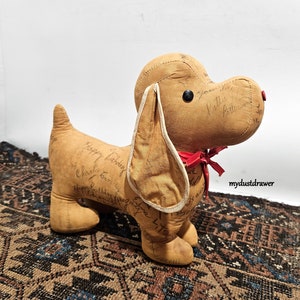 Vintage 50s AUTOGRAPH Hound Puppy Dog Plush Toy With Lots of Signatures ...