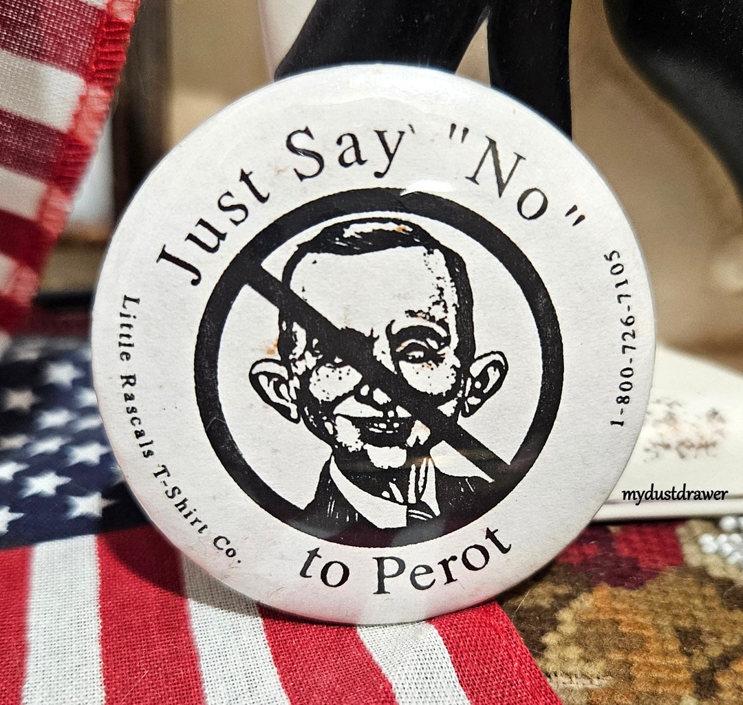1992 Independant Ross Perot Metal Presidental Election Campaign Button ...