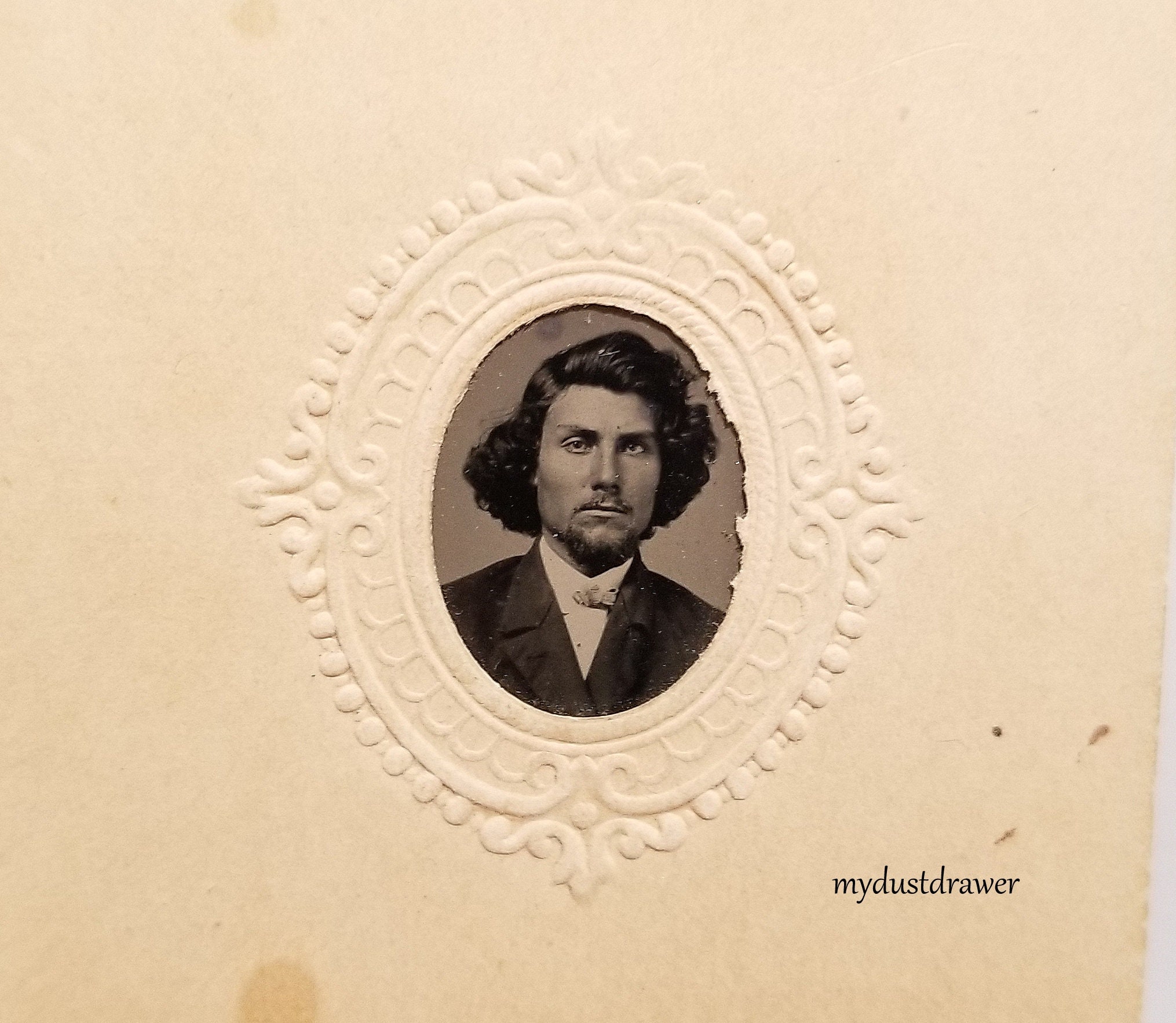 Antique 1800s Vintage Man Mini Miniature TIN TYPE Rare Original Photo ...