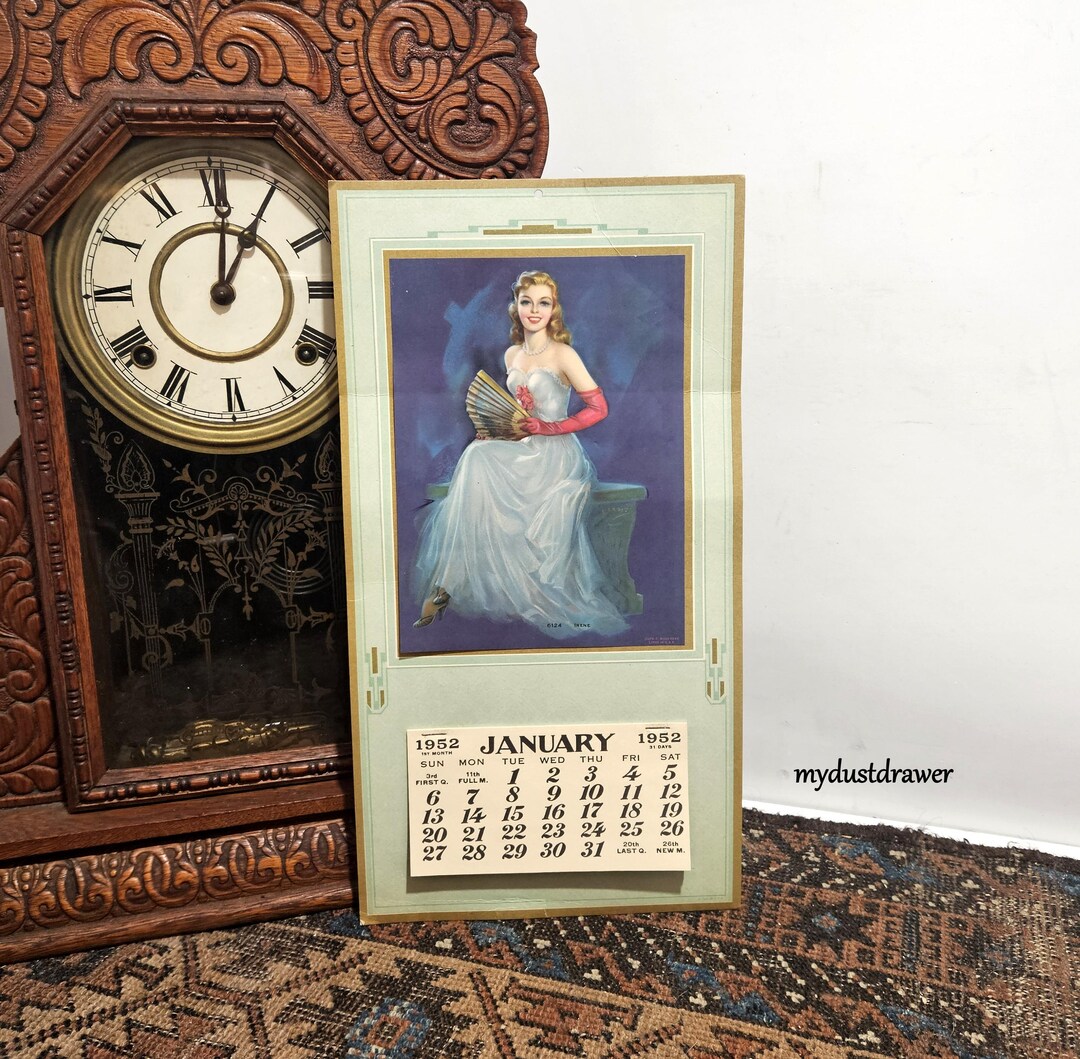 1952 Unused Vintage Glamour Girl Calendar With Copr Moss Original USA ...