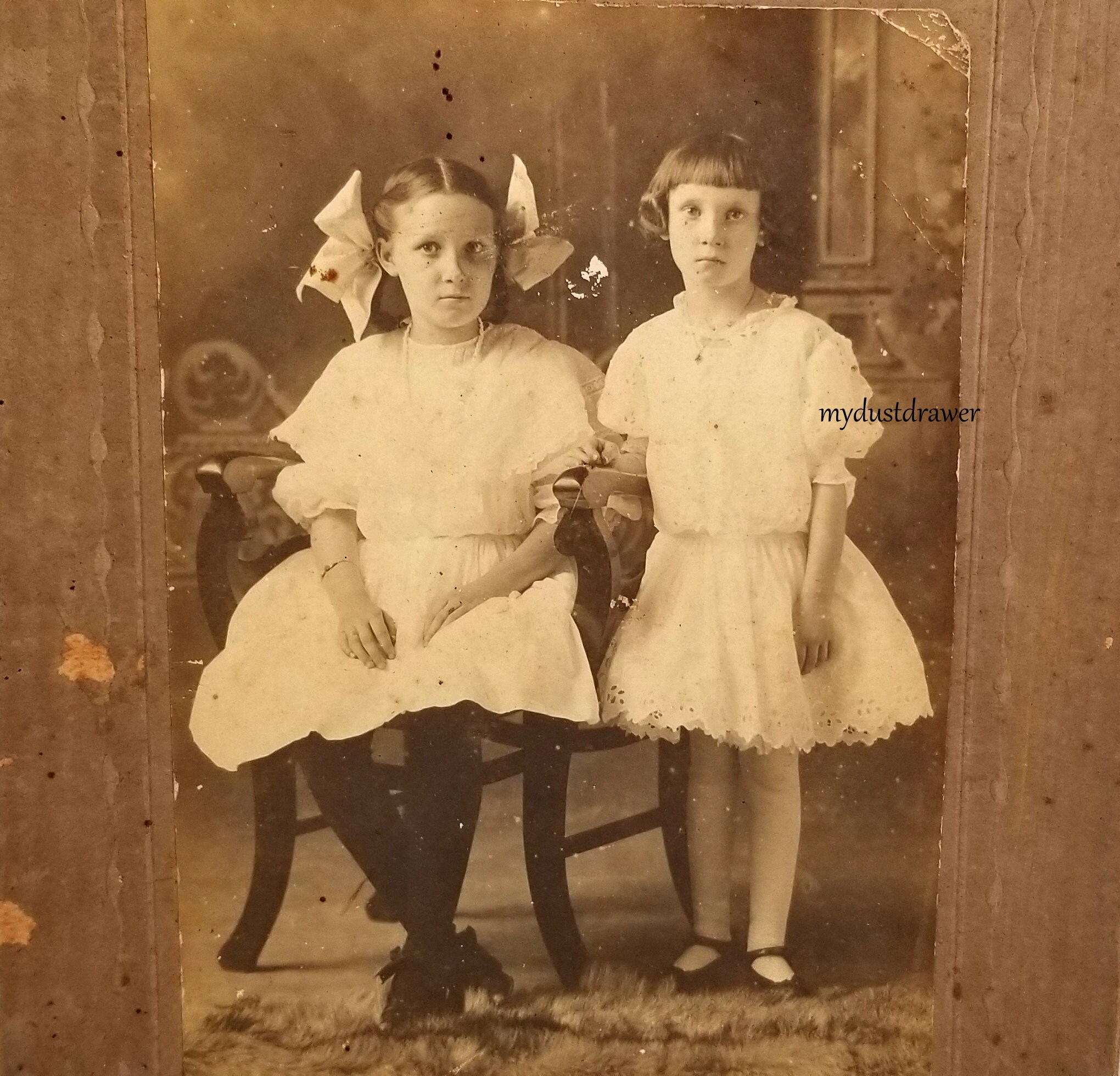Antique Cabinet Photograph Two EDWARDIAN SISTERS All Dolled up Photo - Etsy