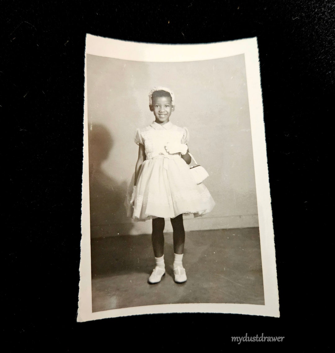 Vintage 1960s African American Girl With Purse, Gloves & Hat Easter ...