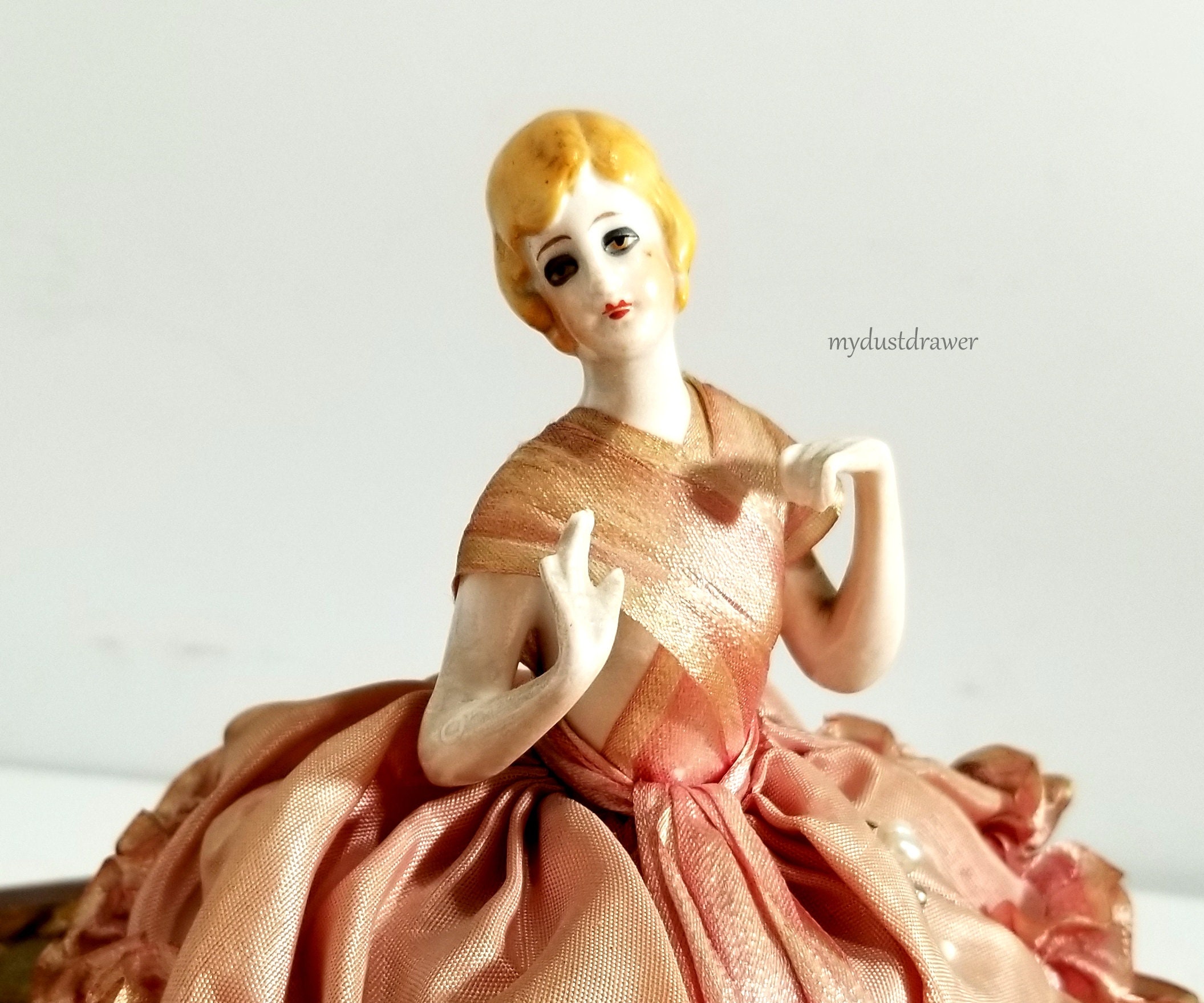 Vintage Germany FLAPPER Lady Dresser Vanity PIN CUSHION With Legs ...