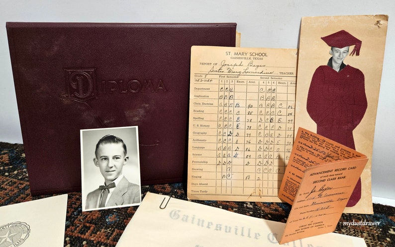 Vintage 1950s Gainsville Texas Graduation Ephemera LOT Including ...