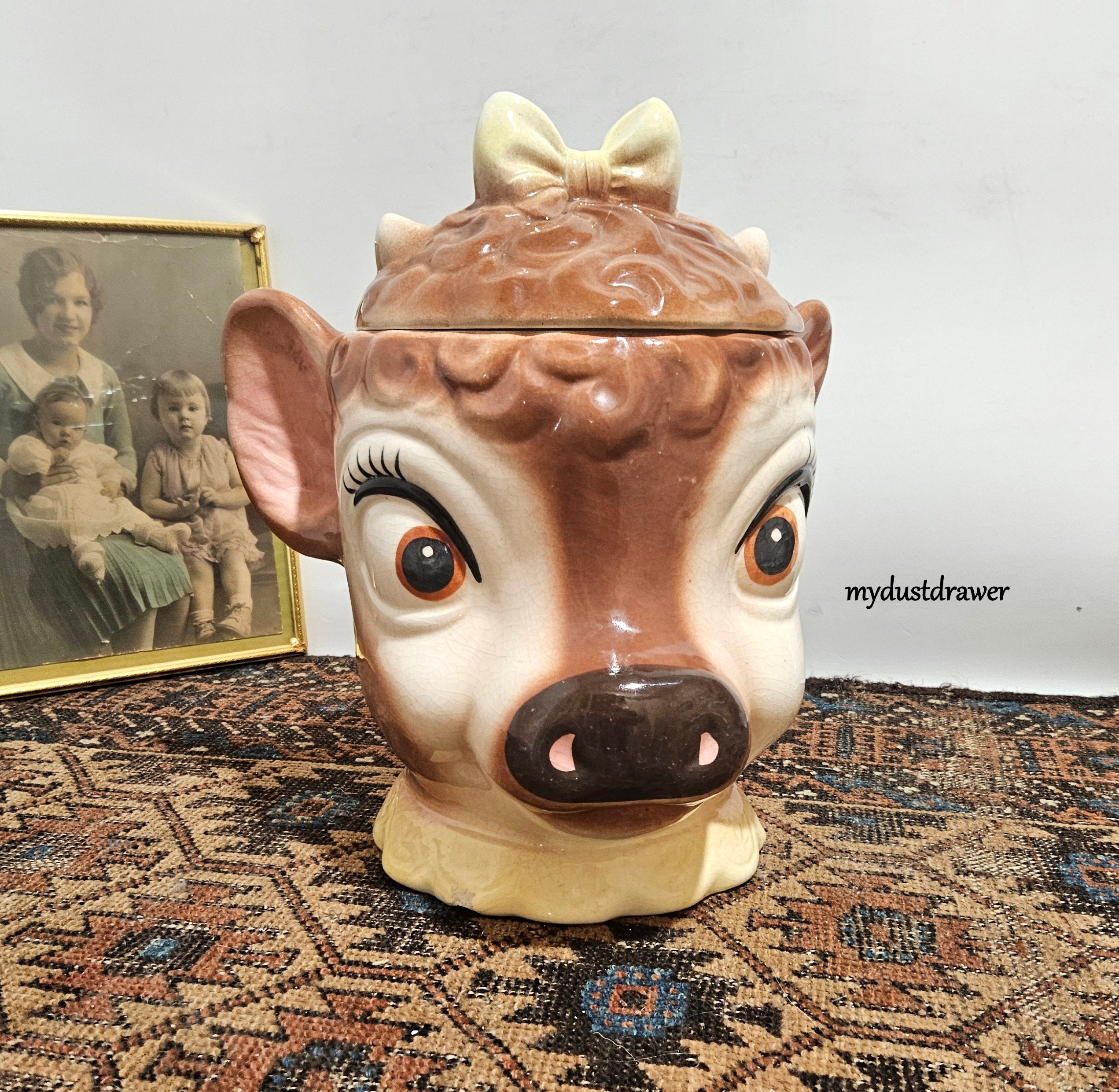Vintage Metlox Poppytrail Cow Head Cookie Jar Elsie or Beulah No Moo - Etsy